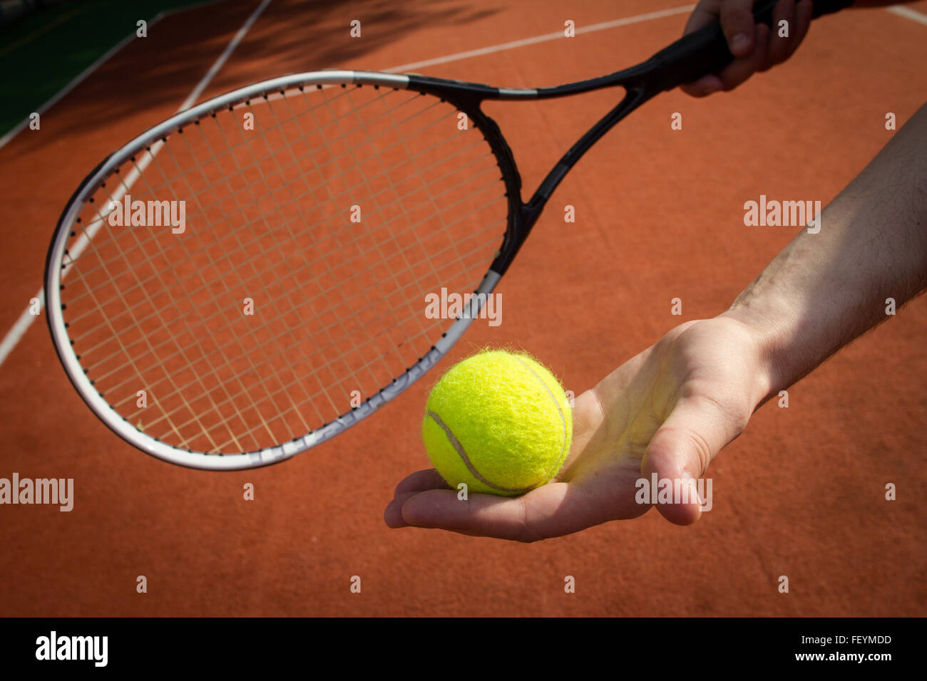 Hand Holding Tennis Ball High Resolution Stock Photography and Images ...