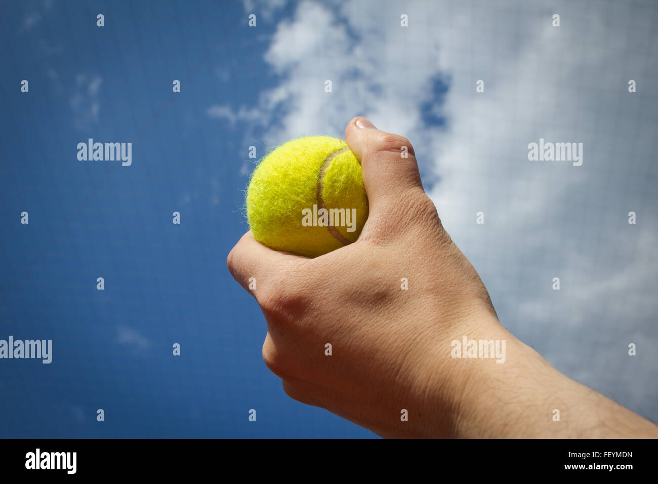 Hand holding tennis ball hi-res stock photography and images - Alamy