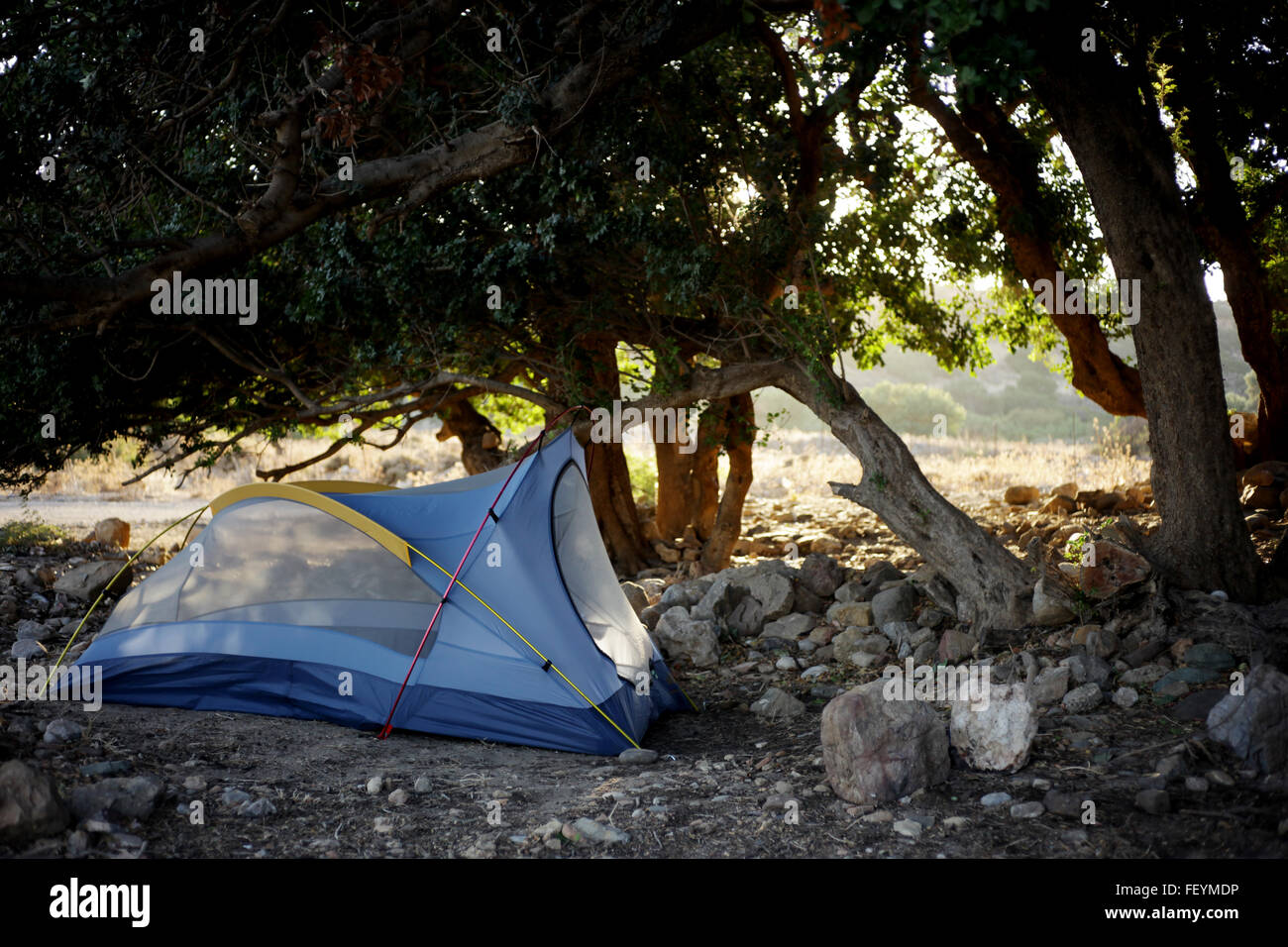 Camping on the beach in Crete Stock Photo - Alamy