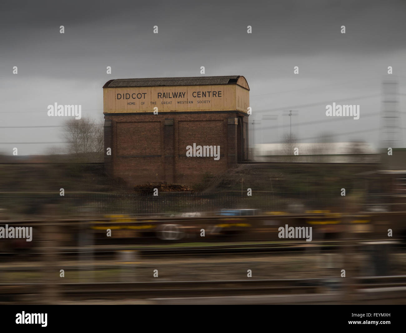 Didcot Parkway Railway Centre from the train Stock Photo - Alamy
