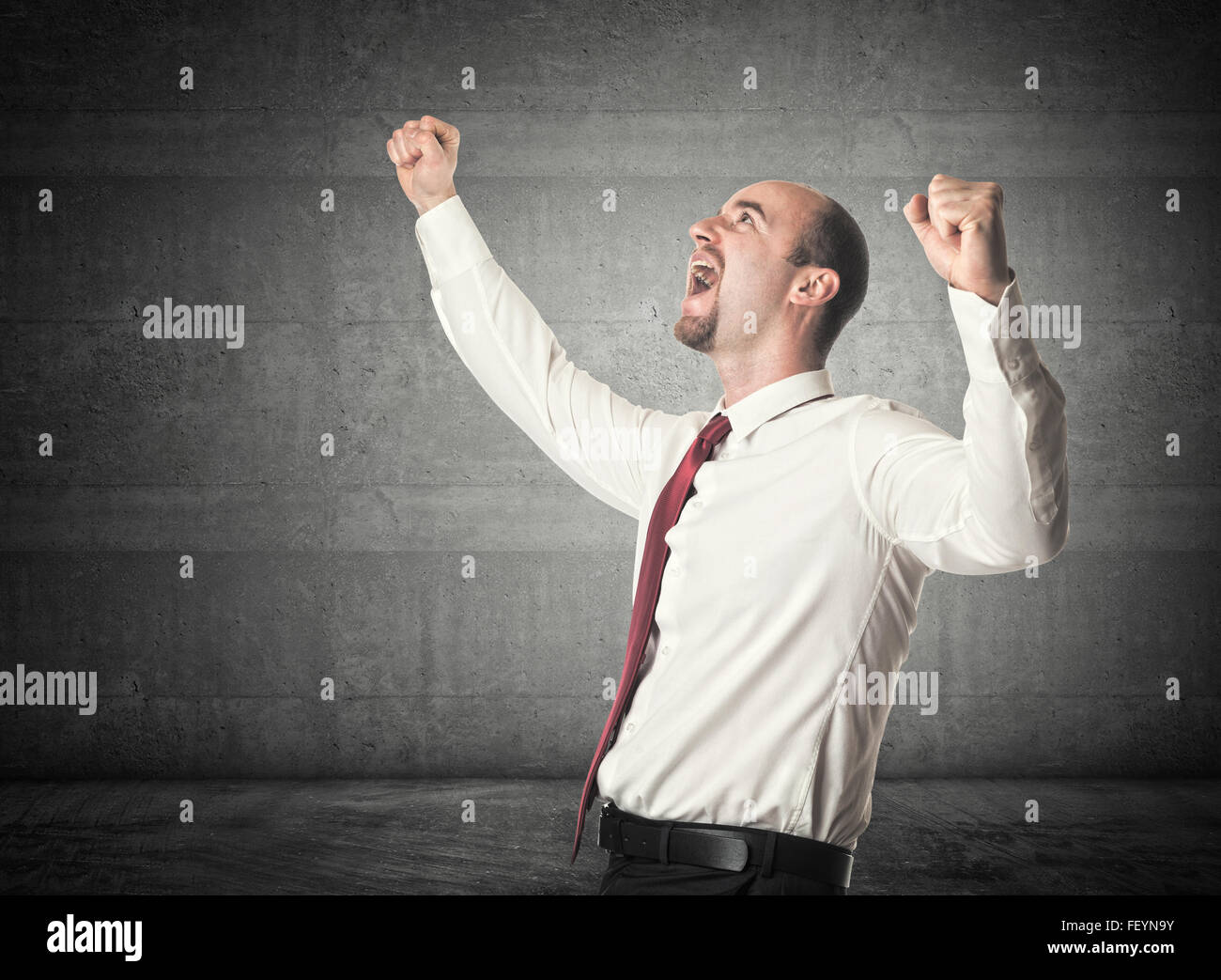 happy man portrait and concrete background Stock Photo - Alamy
