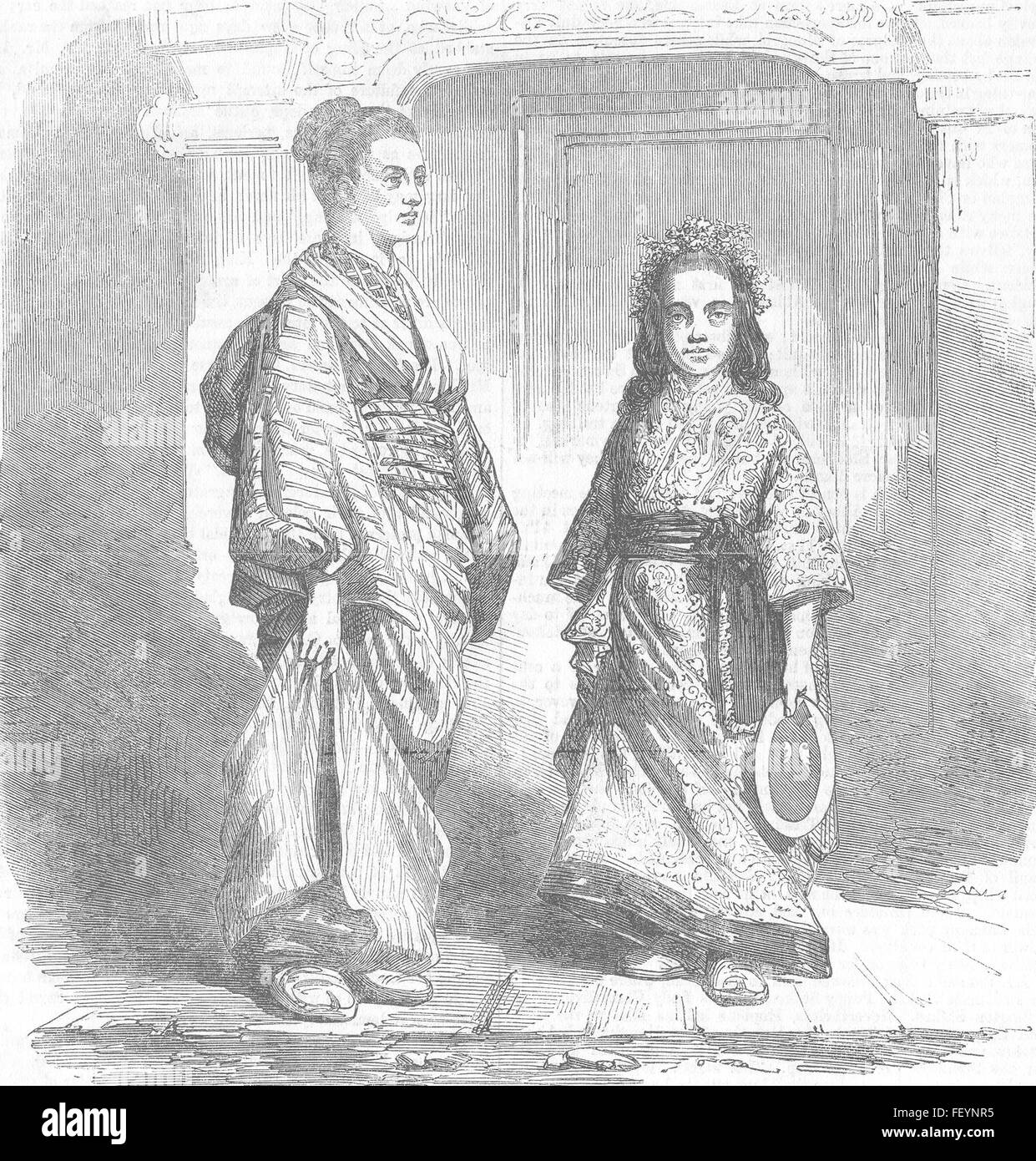 JAPAN Japanese Mother and Daughter, of Simoda 1856. Illustrated London ...
