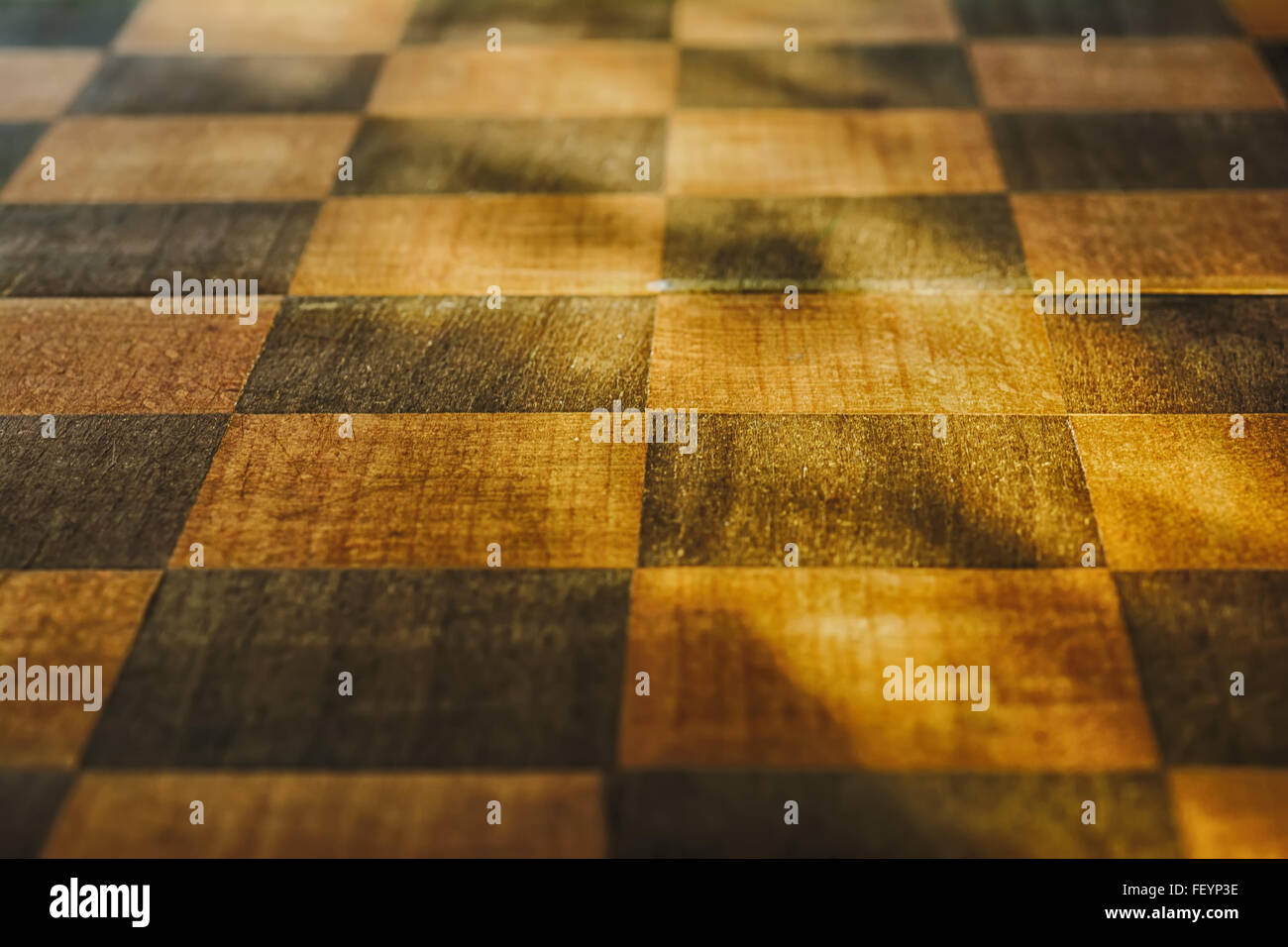 Old grunge wooden chess board. Geometric texture Stock Photo - Alamy