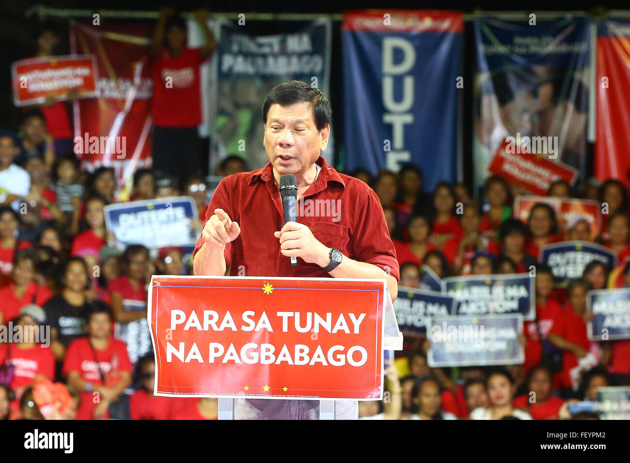Manila, Philippines. 9th Feb, 2016. Presidential candidate Davao City ...