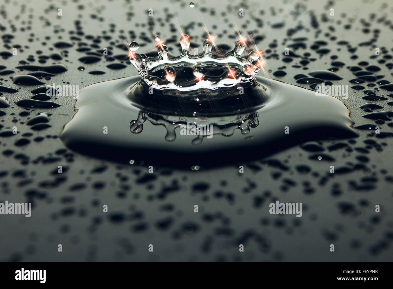 Beautiful splash of Water Drop. Freeze action Stock Photo - Alamy
