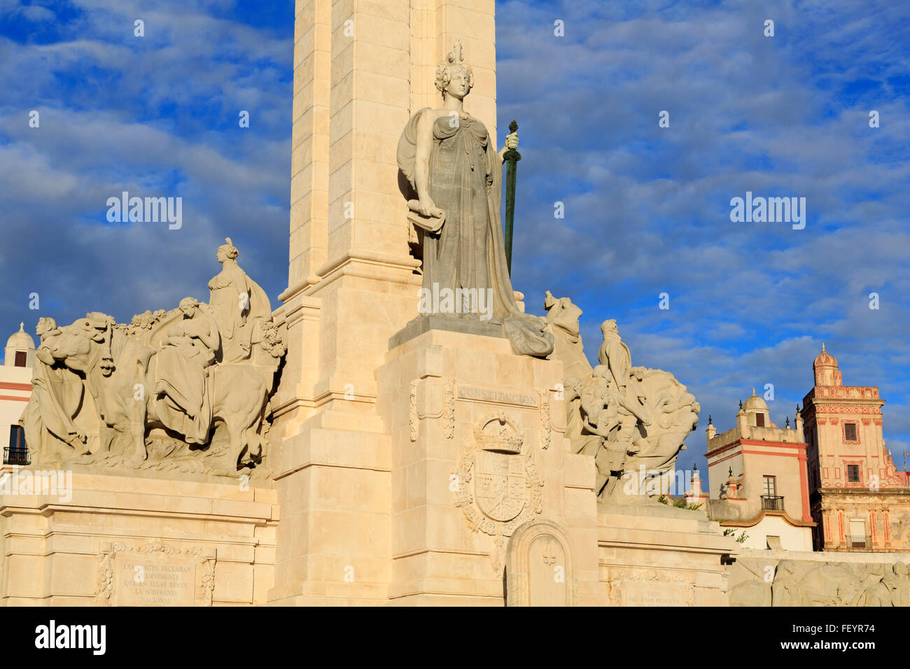 Monument to Parliament, Plaza de Espana, Cadiz, Andalusia, Spain ...