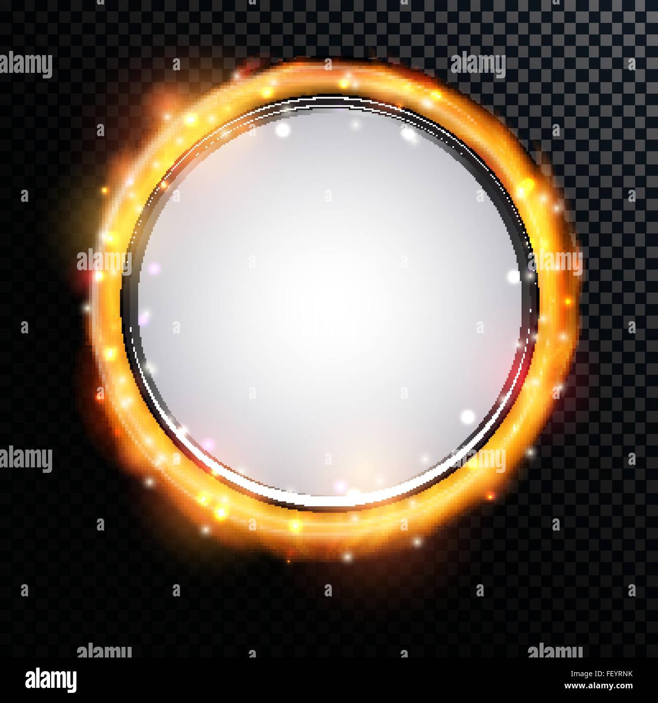 Abstract Golden Shiny Fire Frame on a Transparent Background Stock ...