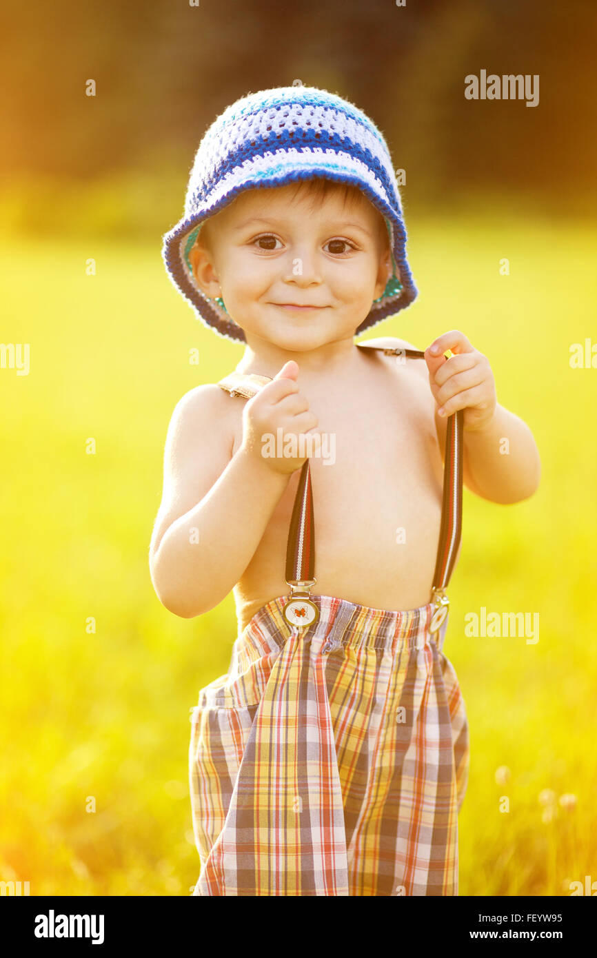 Sunny portrait of child Stock Photo - Alamy