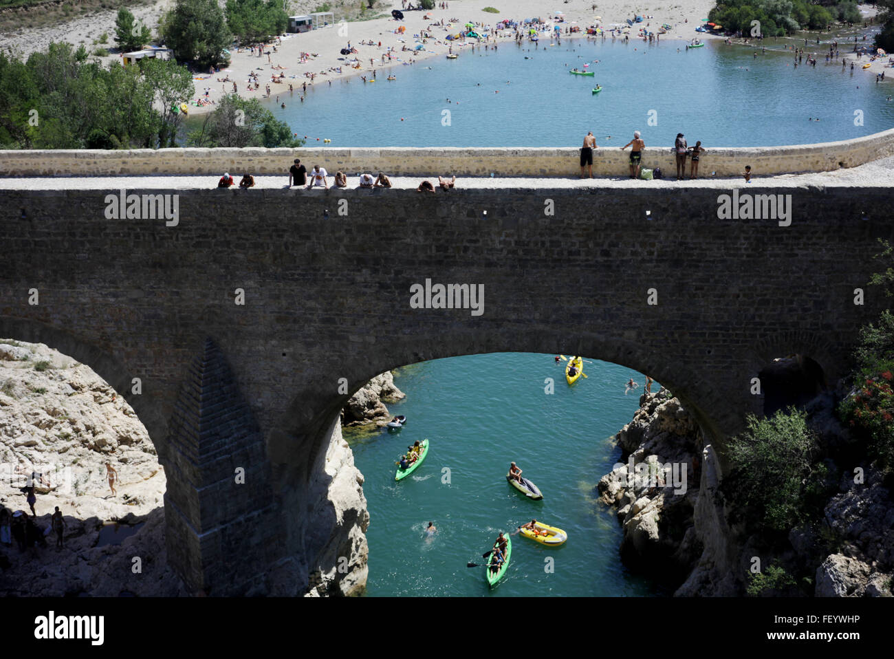Pont du Diable, the Devil's Bridge, over Hérault River, near Saint ...