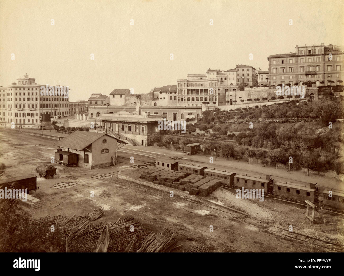 Panorama of the railway station, Frascati, Italy Stock Photo - Alamy