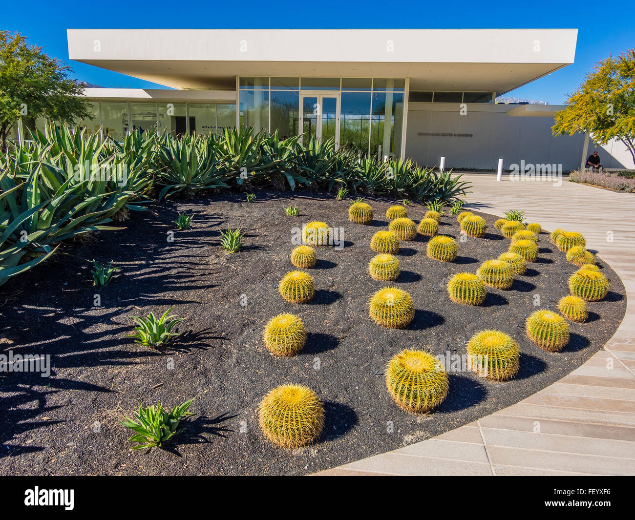 A view of the front of the Sunnylands Center & Gardens visitor center ...