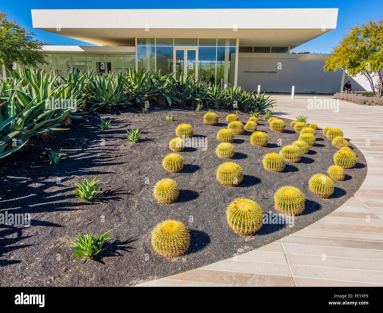 A view of the front of the Sunnylands Center & Gardens visitor center ...