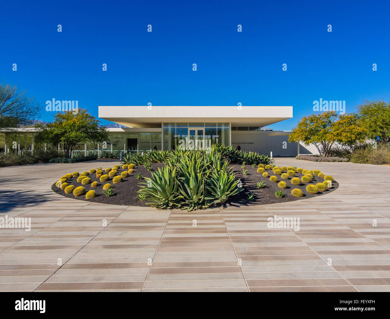 A view of the front of the Sunnylands Center & Gardens visitor center ...