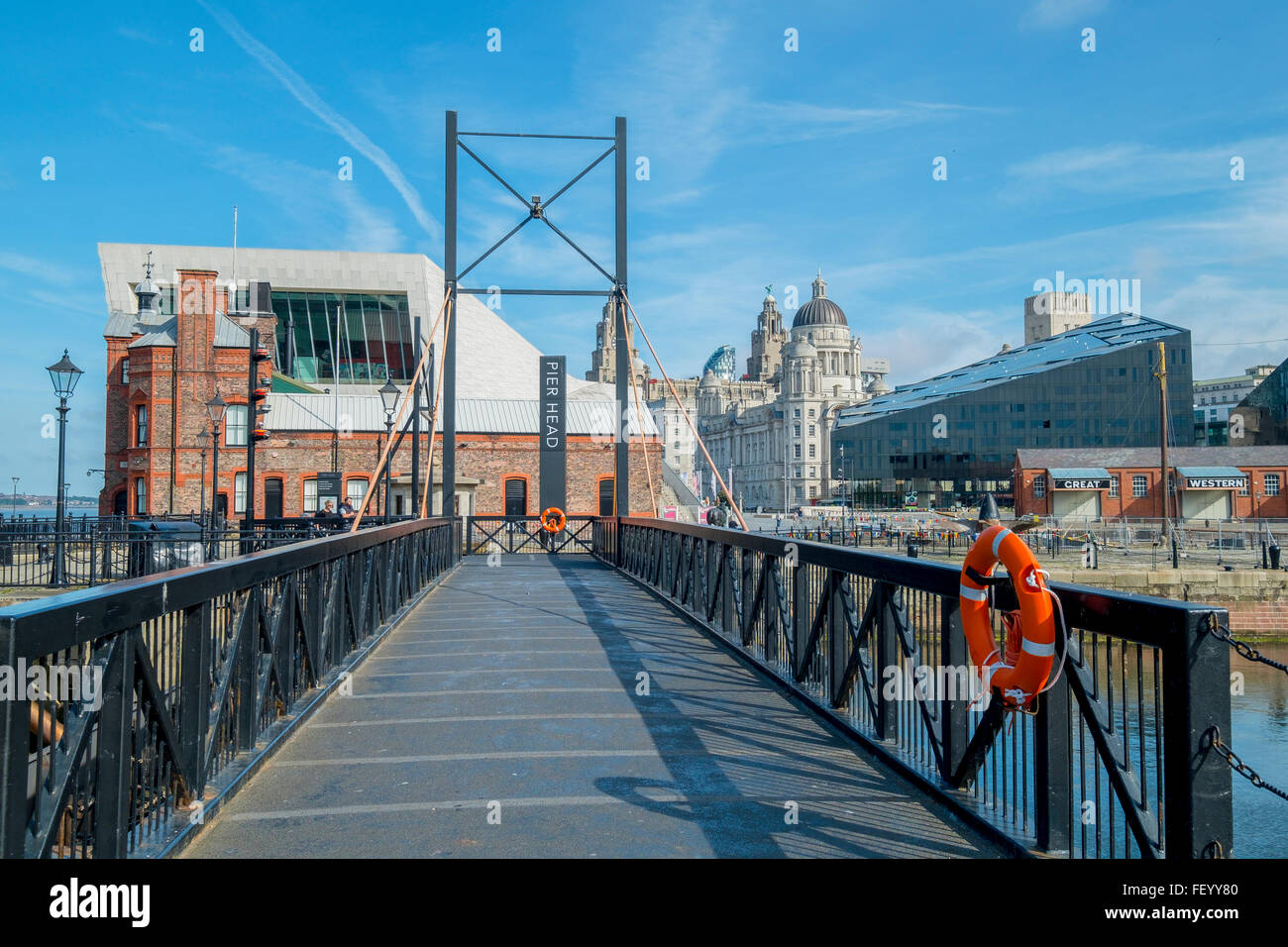 Pier Head and the Liverpool skyline including the Three Graces Stock ...