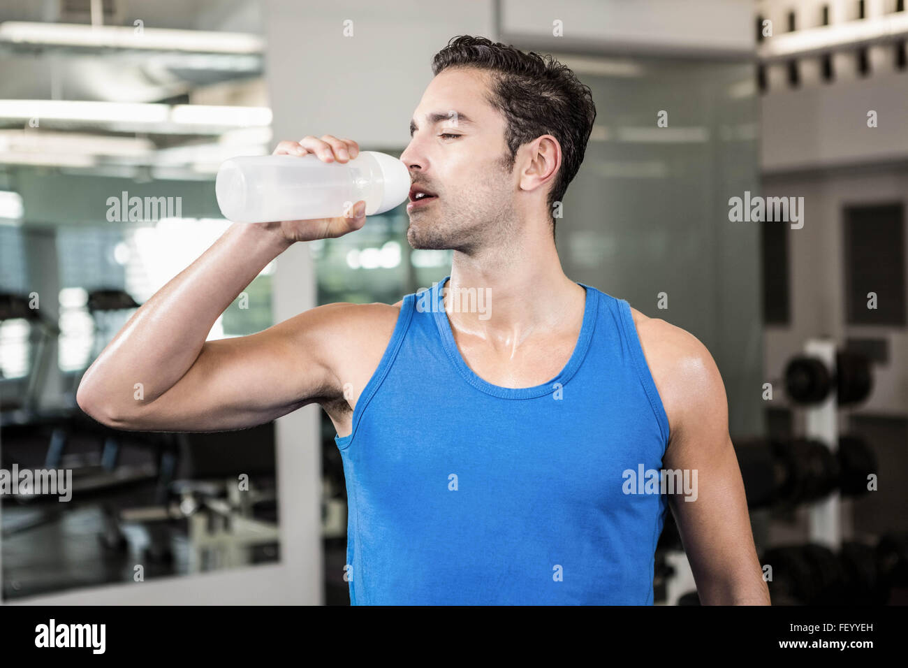handsome man drinking water Stock Photo - Alamy
