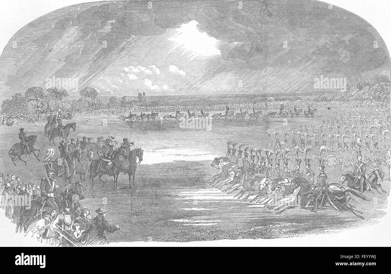 LONDON Essex Yeomanry Cavalry, on Wanstead Flats 1853. Illustrated ...