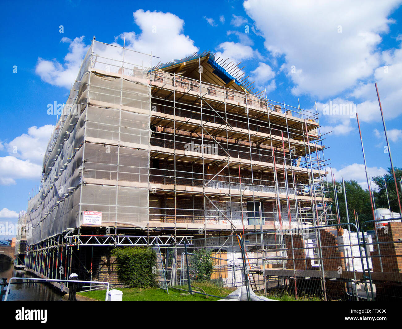 Scaffolding on the former Stuart Crystal Glassworks, Wordsley, West ...