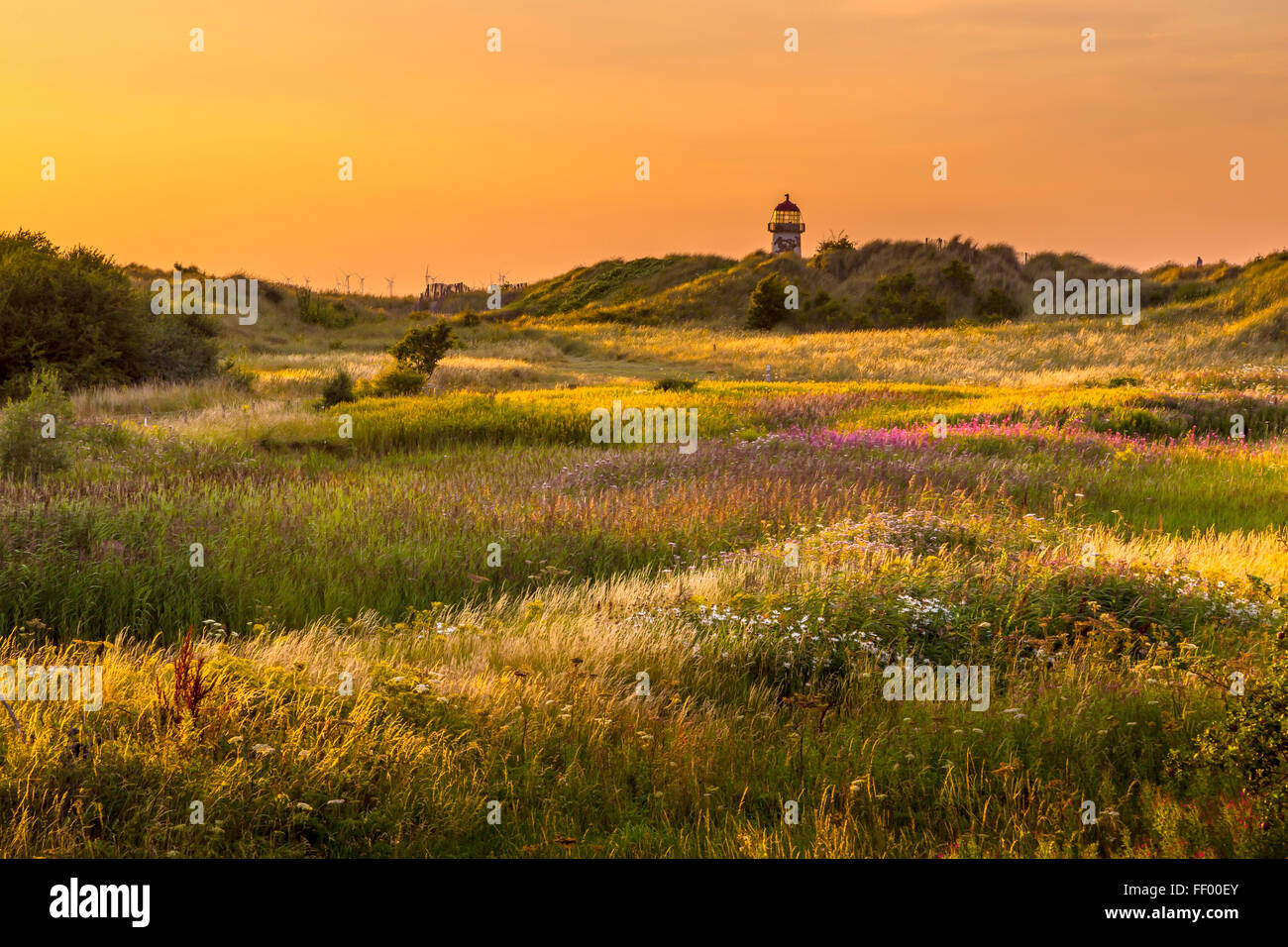Talacre dunes and Point of Ayr Lighthouse Stock Photo - Alamy