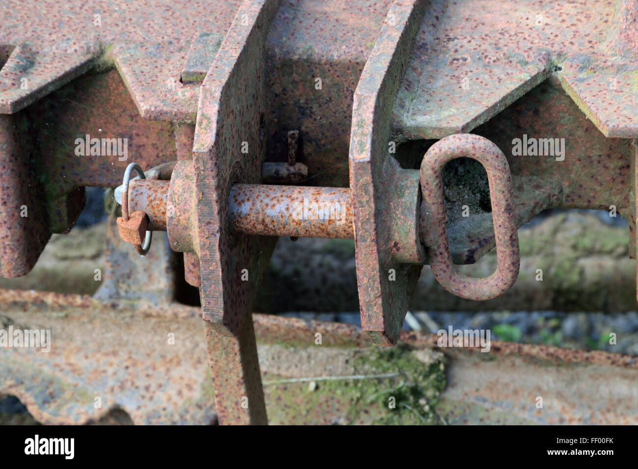 Old and rusty machinery. Old agricultural machinery long past it's ...