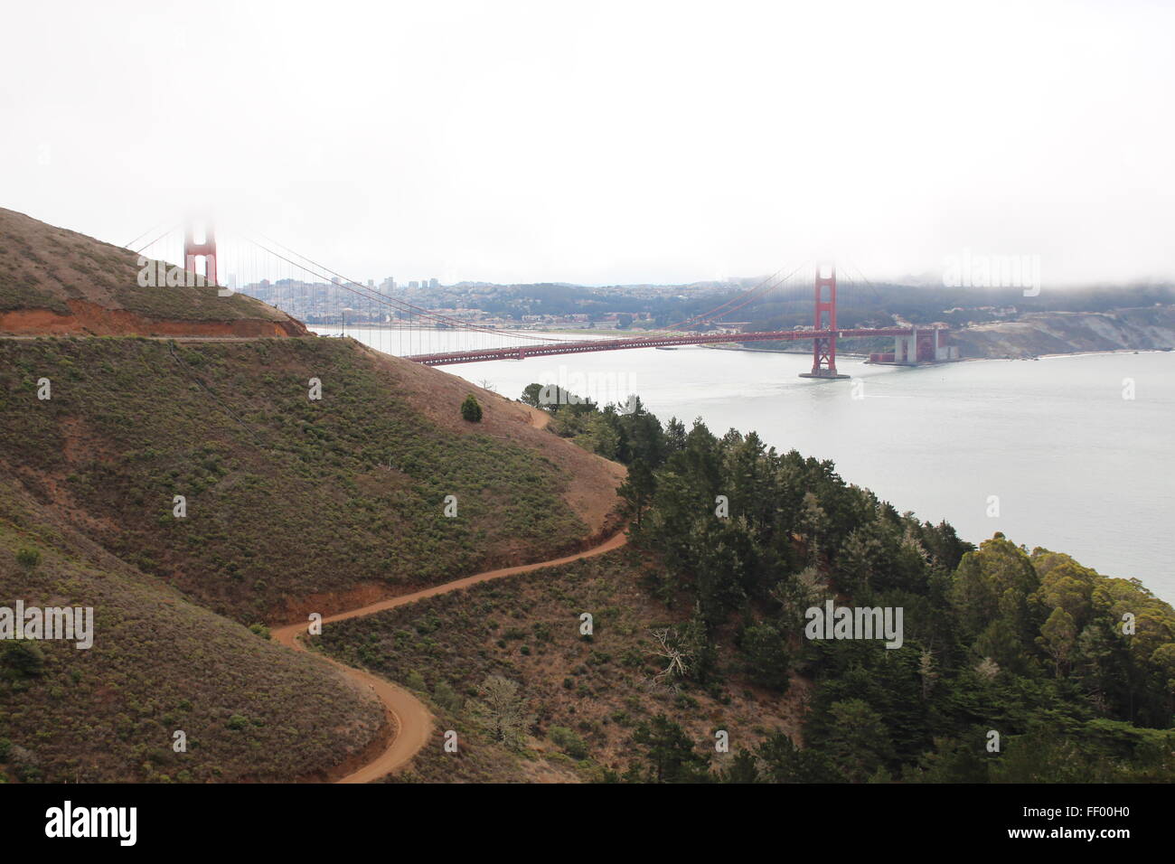 View of the golden gate bridge from the headland Stock Photo - Alamy