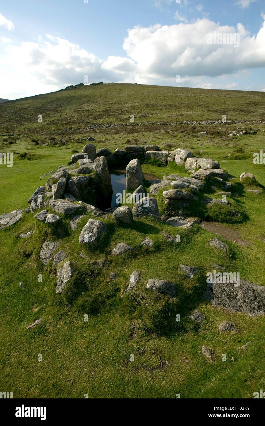 Great Britain, England, Devon, Dartmoor National Park, remains of ...