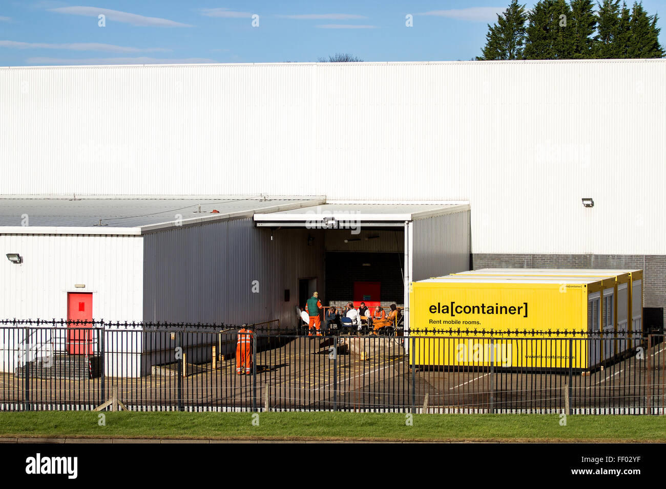 PressureFab fabrication company workmen having lunch outside their ...