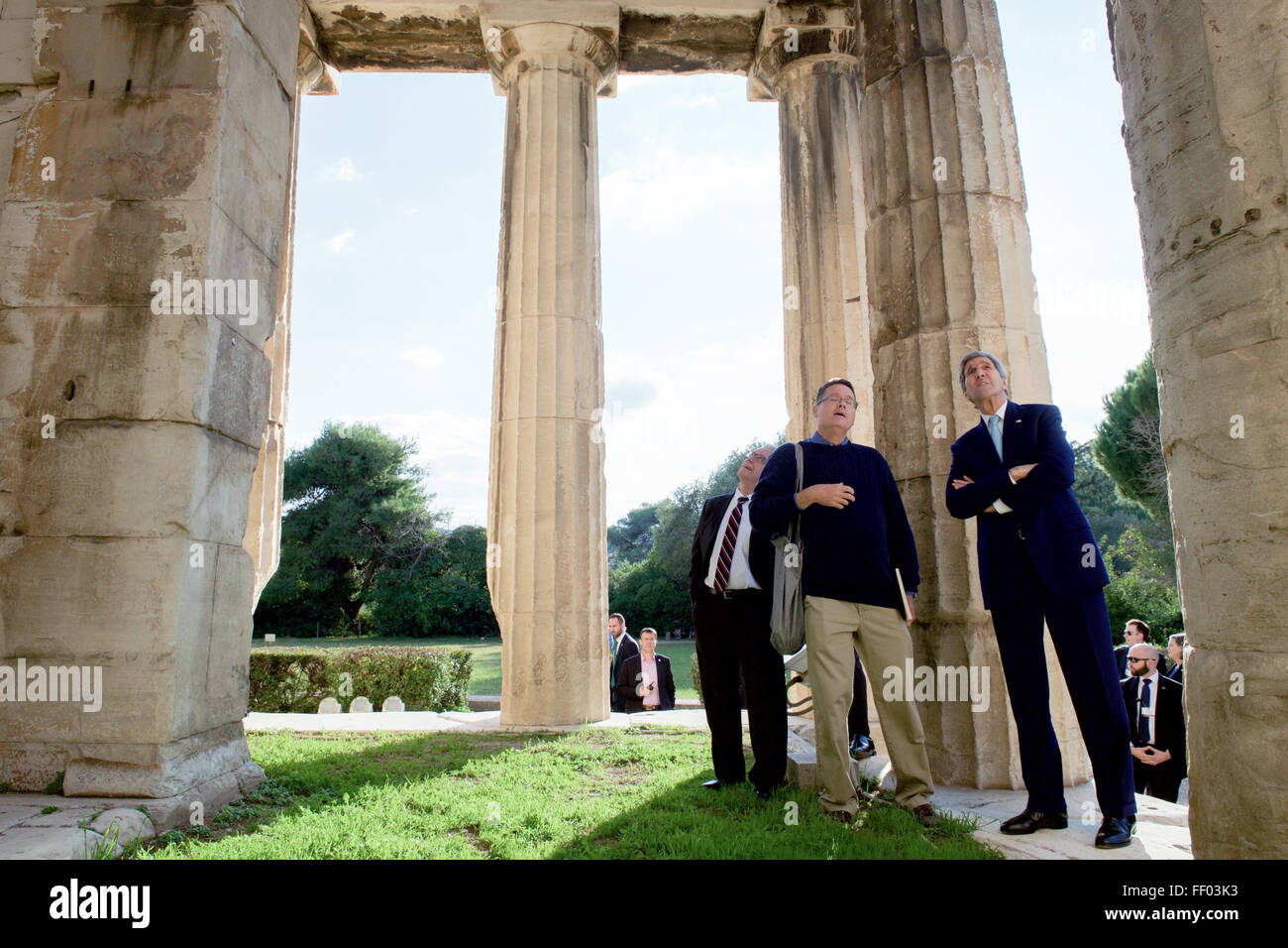 Secretary Kerry and Ambassador Pearce Listen to the Description of the ...