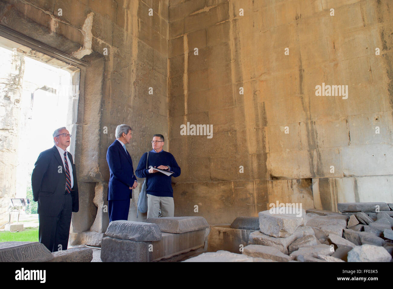 Secretary Kerry and Ambassador Pearce Listen to the Description of the ...