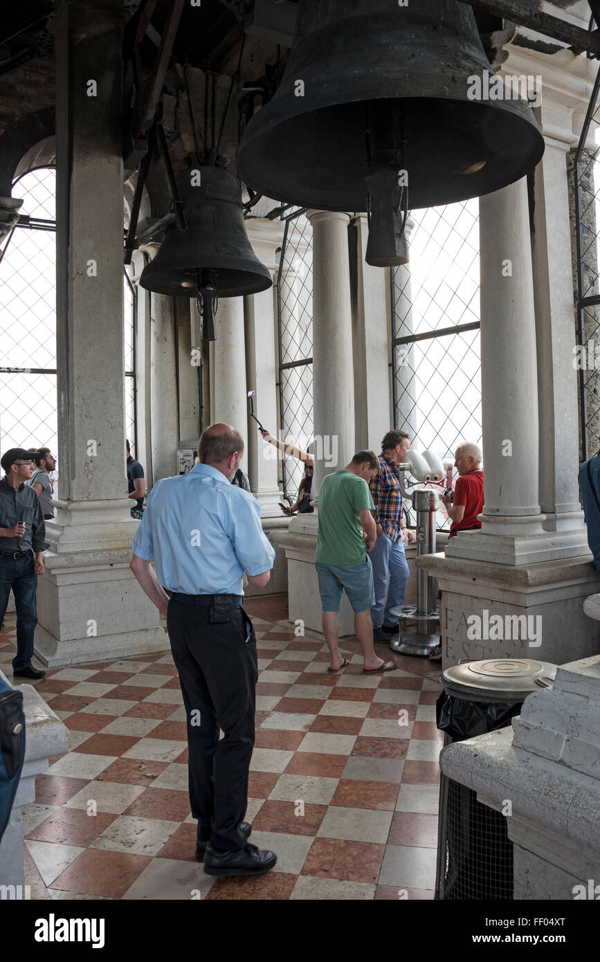 Under the ringing bells on the visitors viewing floor in the Campanile ...