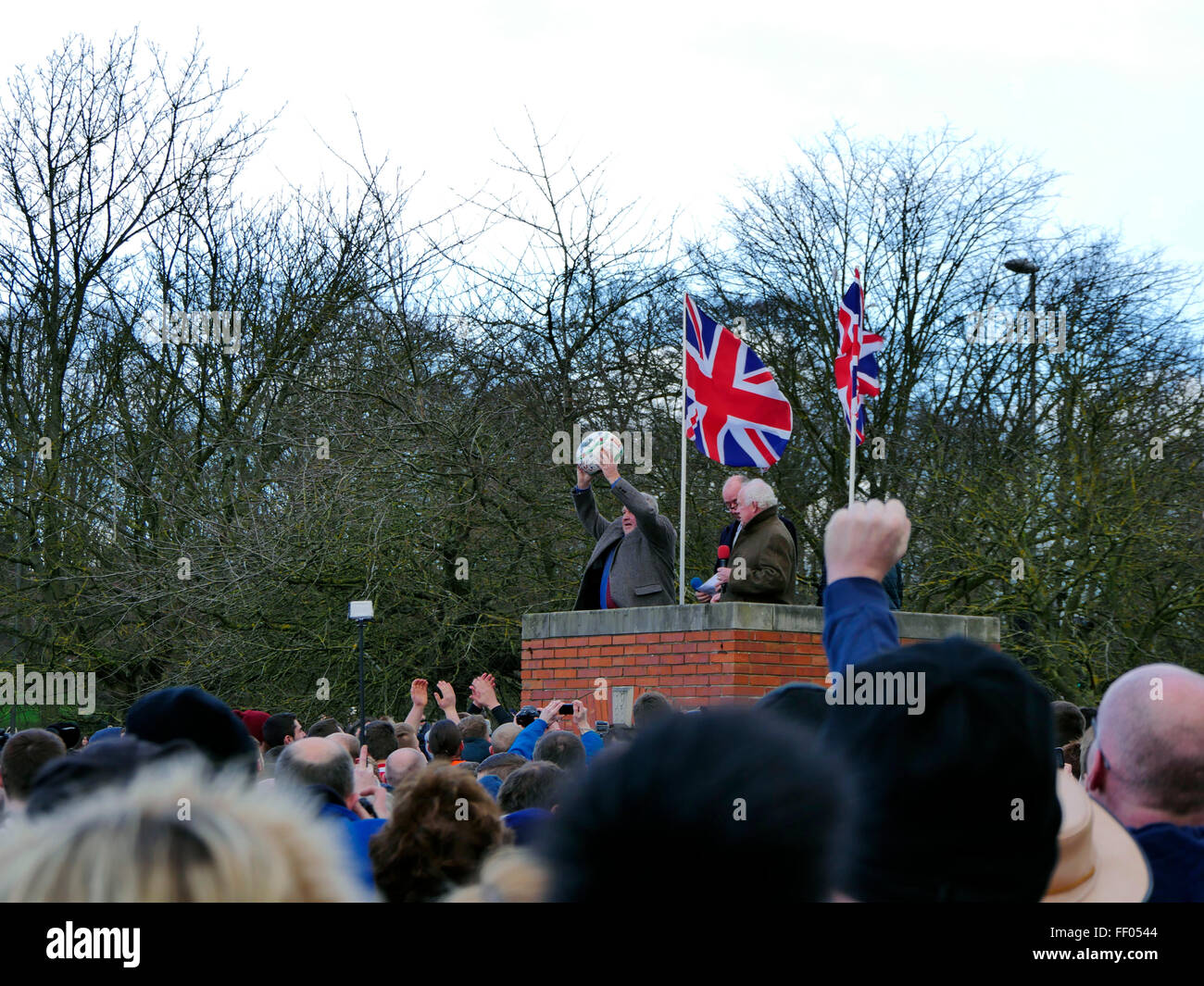 The Royal Ashbourne shrovetide Tuesday football match 2016 features the ...