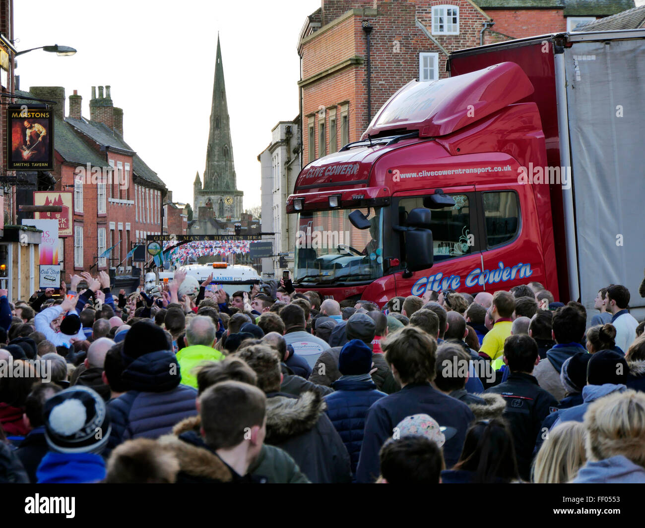 The Royal Ashbourne shrovetide Tuesday football match 2016 features the ...