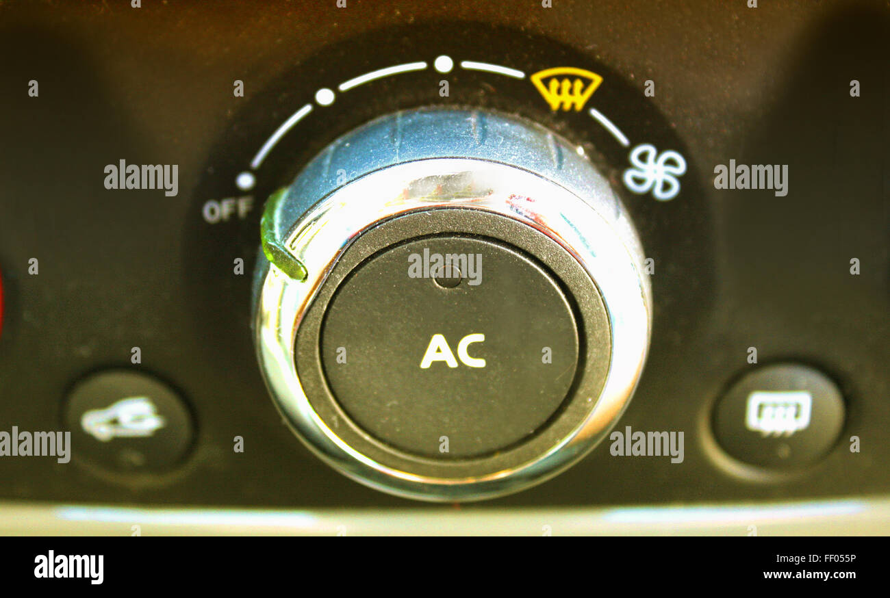 closeup look of airconditioner buttons in the car Stock Photo - Alamy