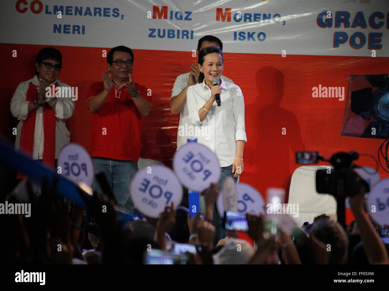 Manila, Philippines. 09th Feb, 2016. Presidential candidate Senator ...