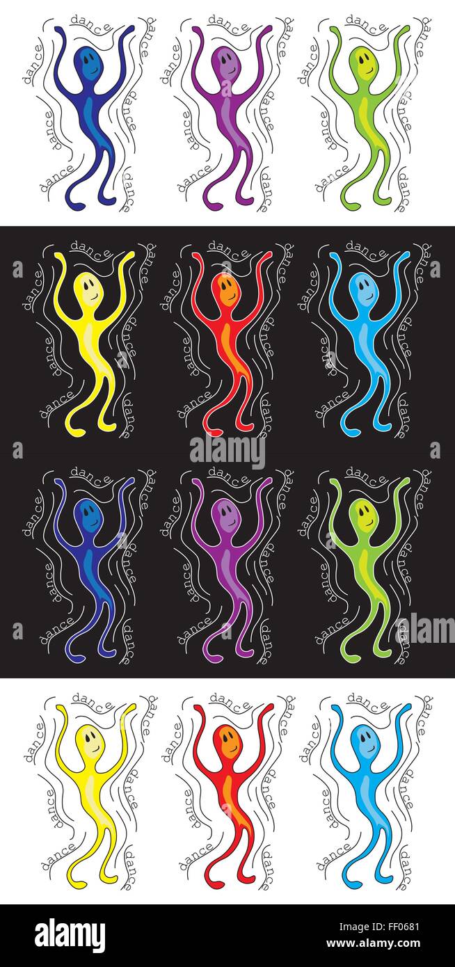 Young woman dancing joy Stock Vector Images - Alamy