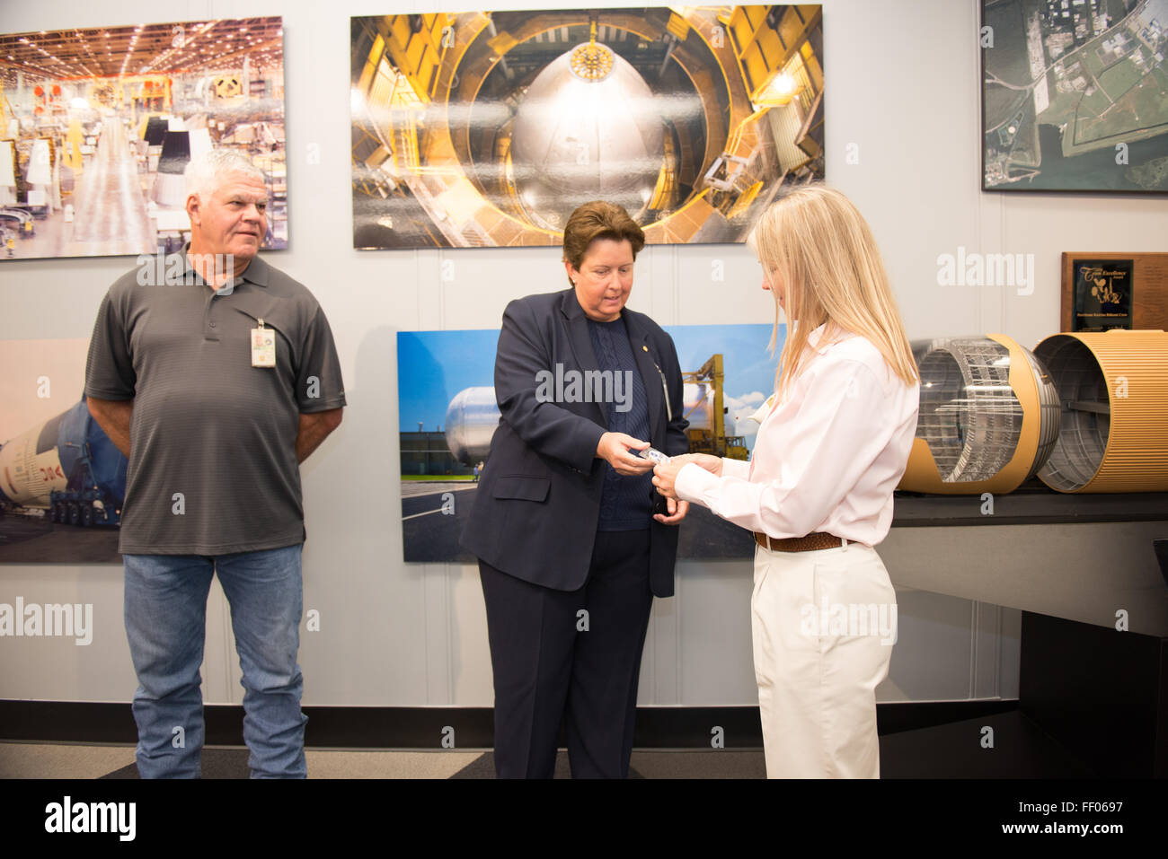 NASA Deputy Administrator Dr. Dava Newman receives a commemorative coin ...