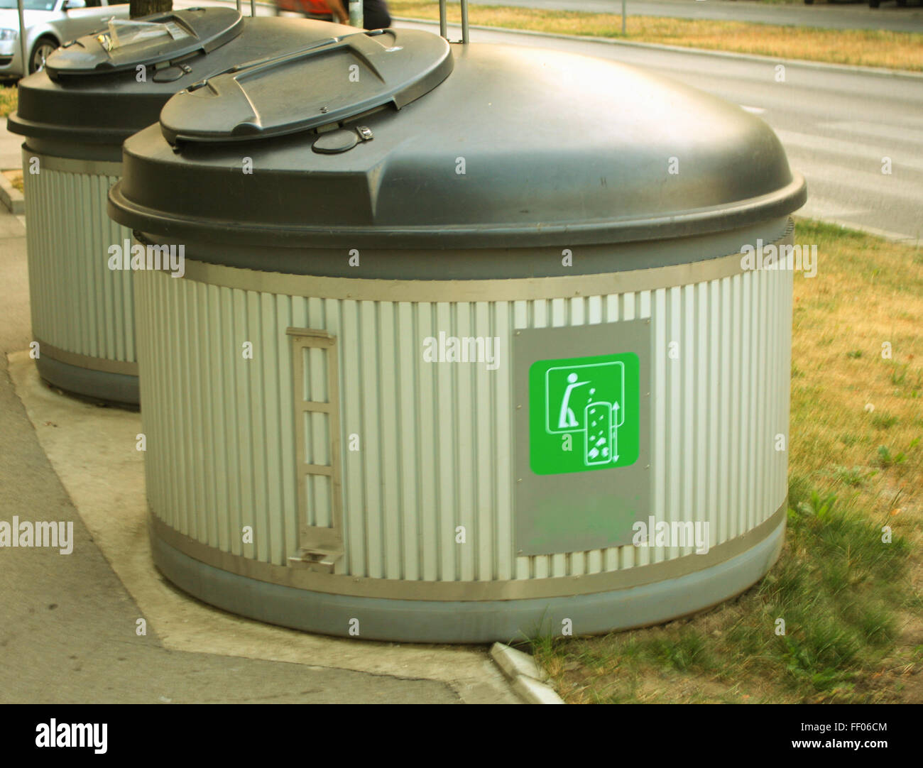 Large container for garbage in the city Stock Photo - Alamy