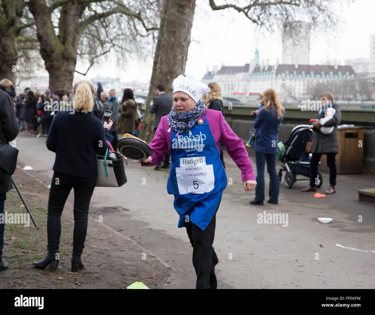 Westminster,UK,9th February 2016,Baroness Susan Kramer, runs at the ...