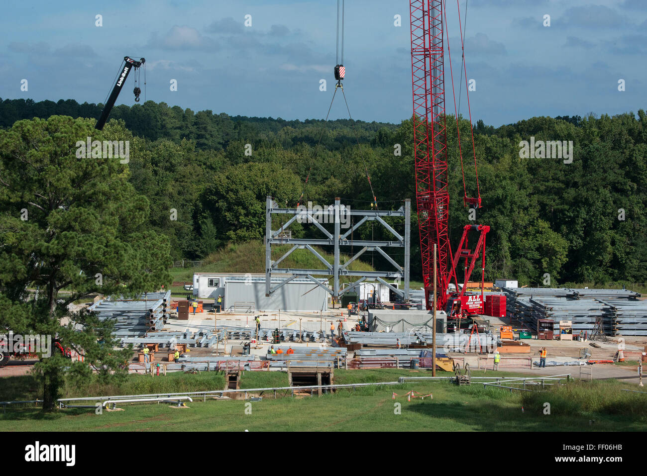 Steel components are installed for the new test stand at NASA's ...