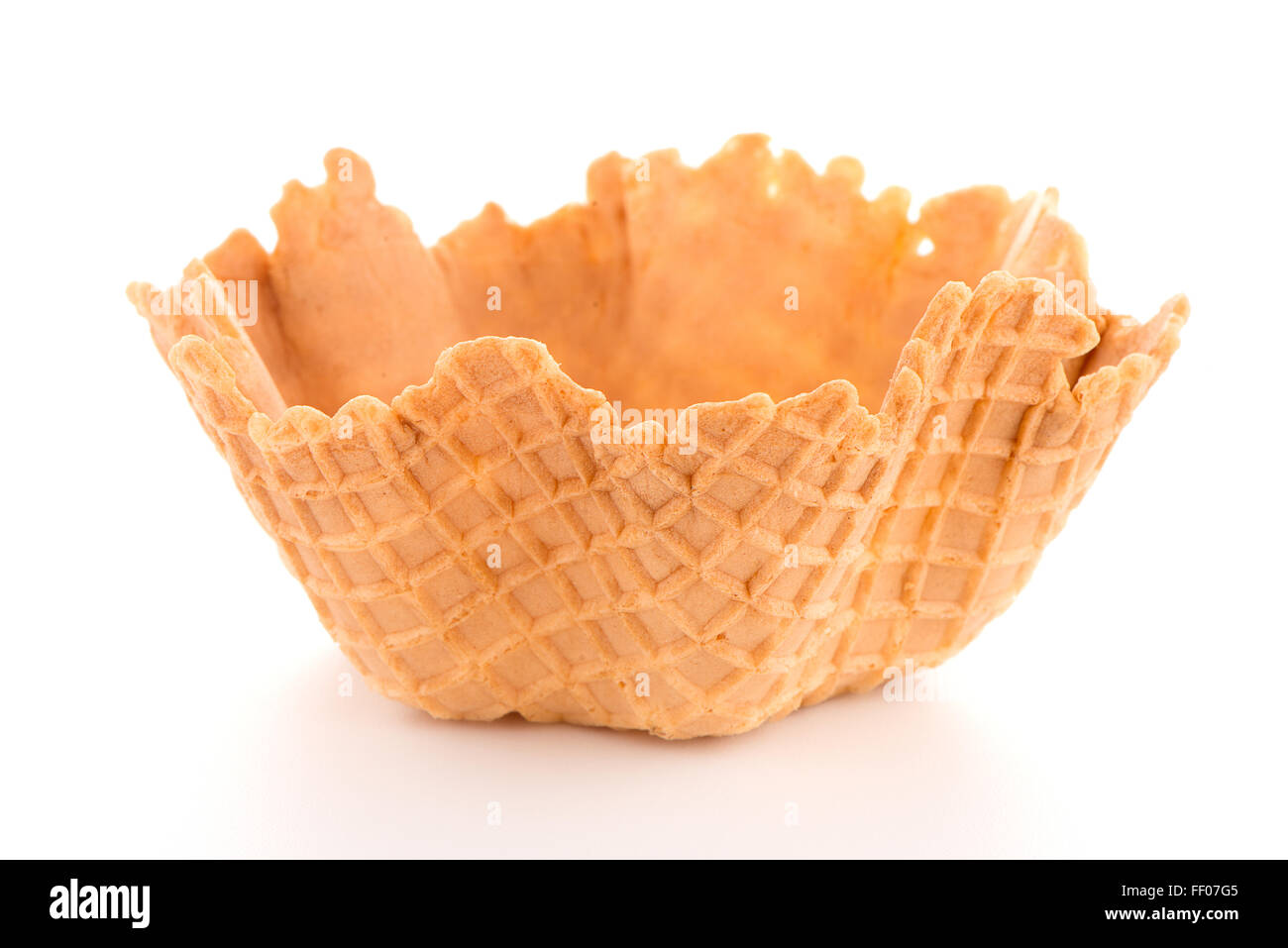Wafer cup on white background Stock Photo - Alamy