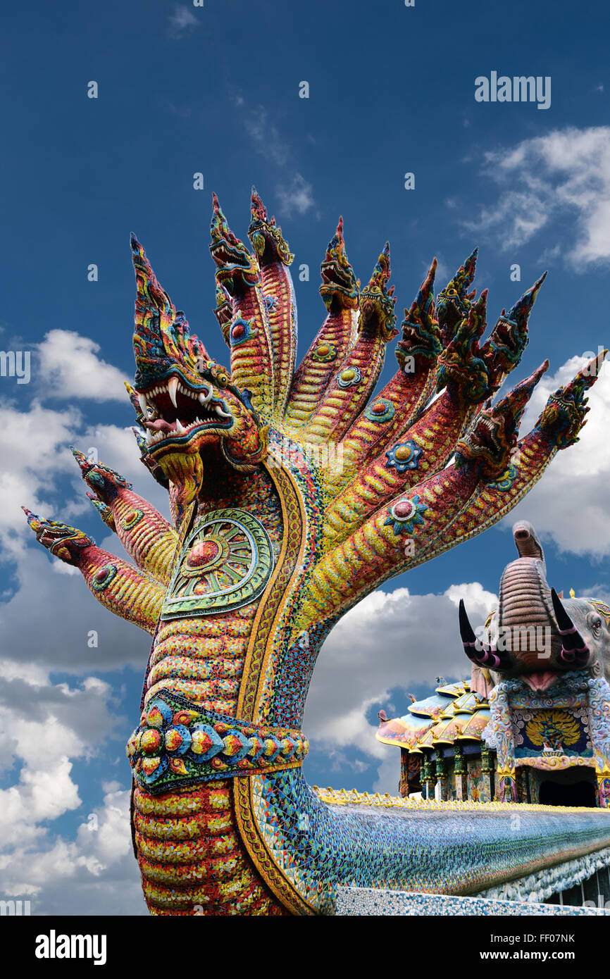 King of Nagas statue isolate on white background Stock Photo - Alamy