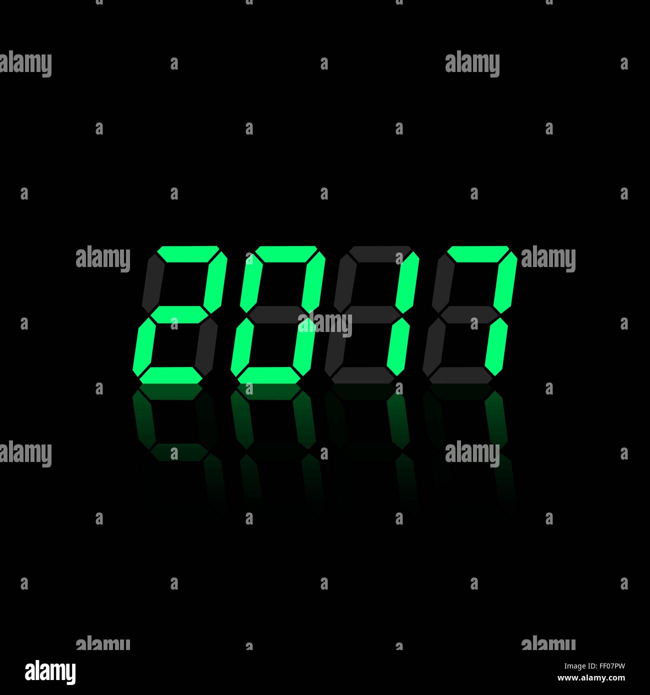 Green digital numbers 2016 year time Stock Vector Image & Art - Alamy