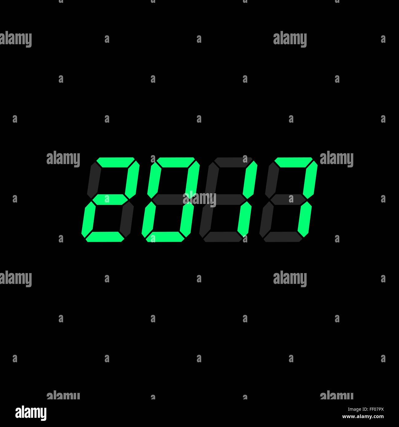 Green digital numbers 2016 year time Stock Vector Image & Art - Alamy