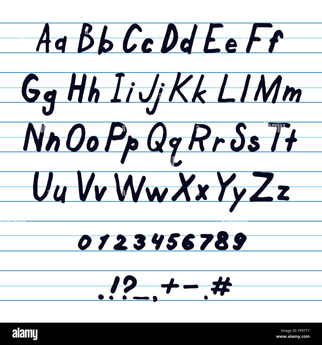 Alphabet and other symbols handwritten by ink Stock Vector Image & Art ...