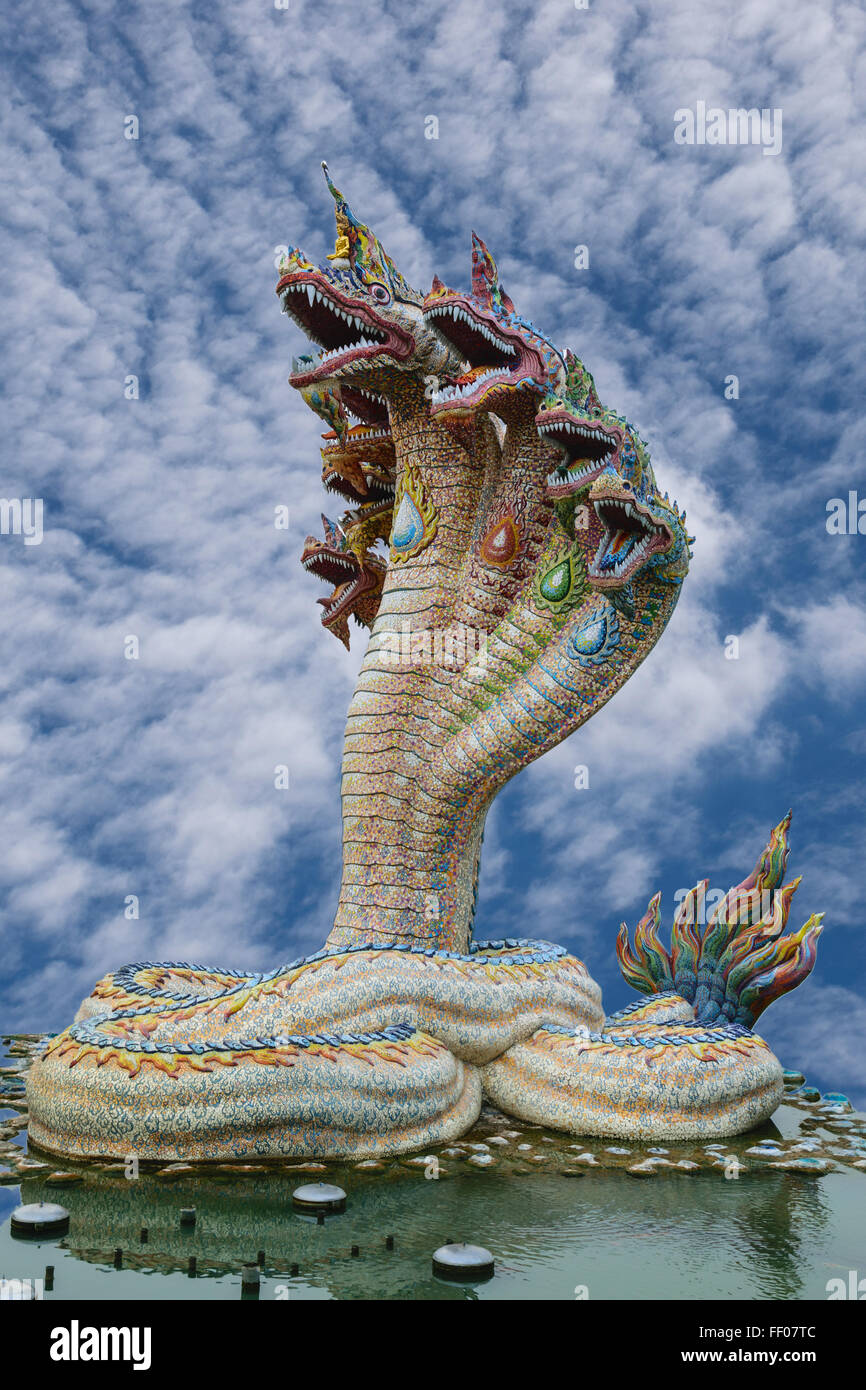 King of Nagas statue isolate on white background Stock Photo - Alamy