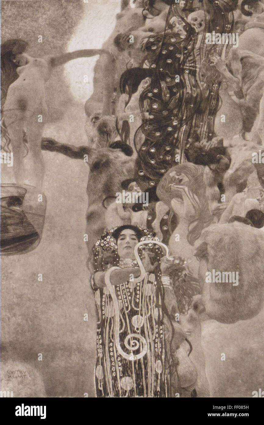 Gustav Klimt's 'Medizin' (Medicine), a painting that is part of the ...