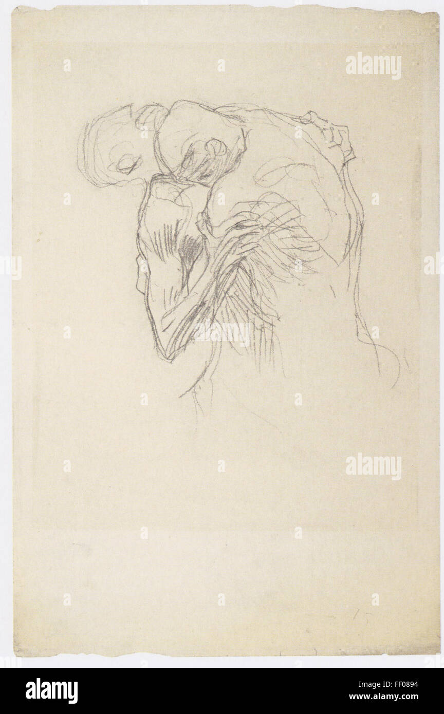 A drawing by Gustav Klimt showcasing his distinctive style ...