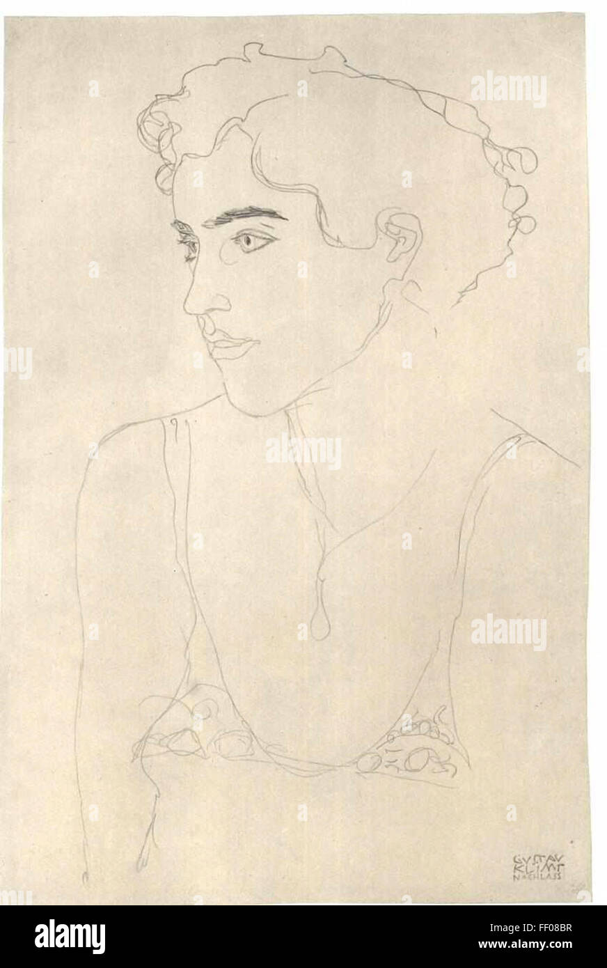 A drawing by Gustav Klimt, reflecting his unique artistic approach ...