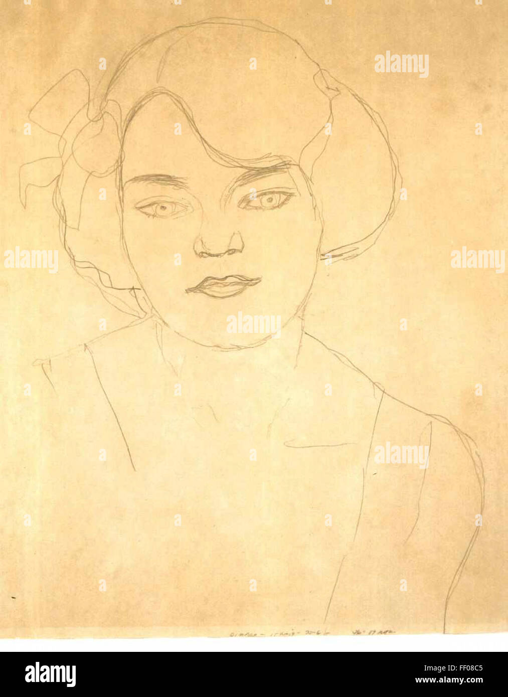 A drawing by Gustav Klimt, showcasing his signature style of intricate ...