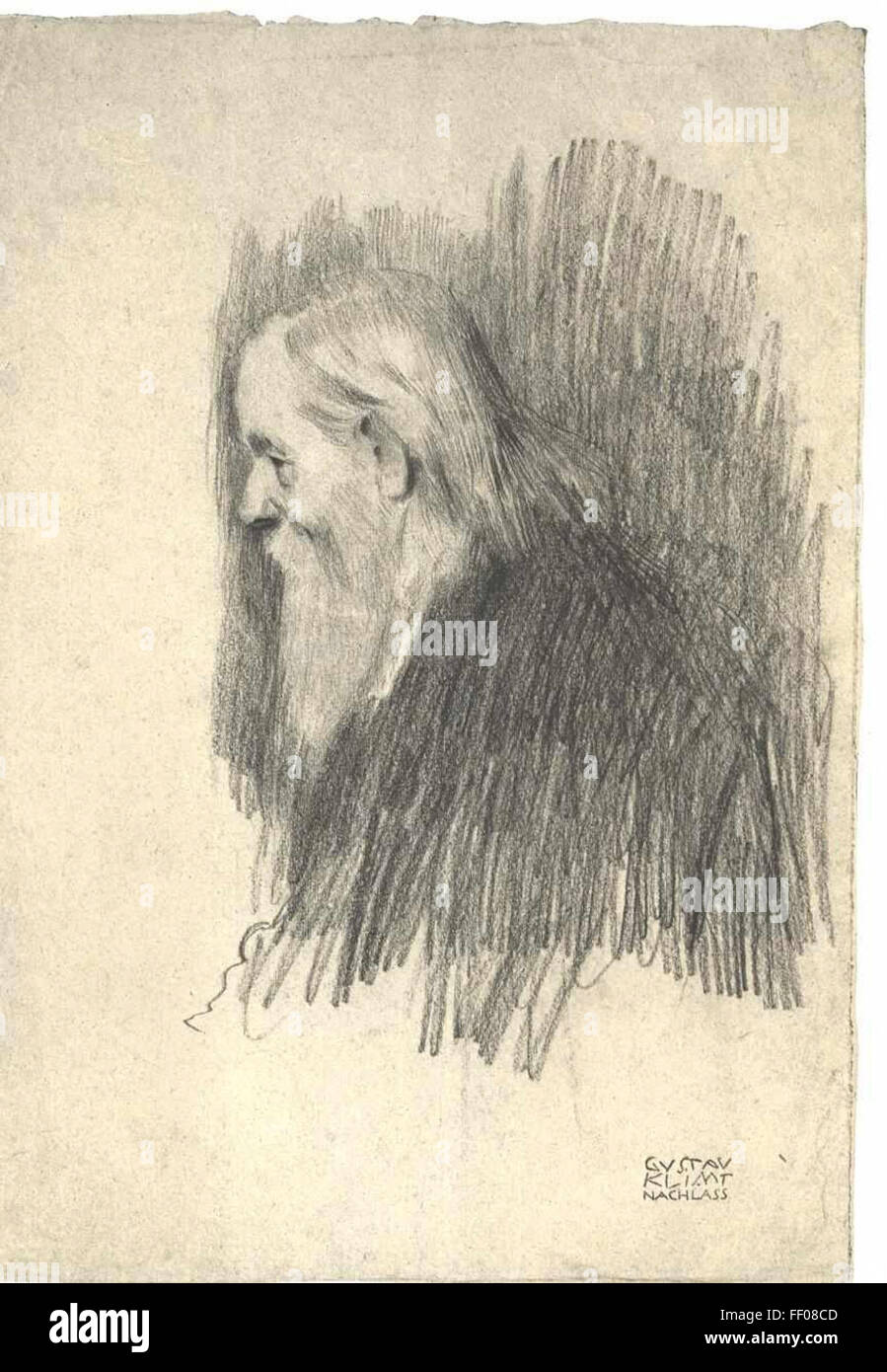 A drawing by Gustav Klimt, one of the key figures of Austrian symbolist ...