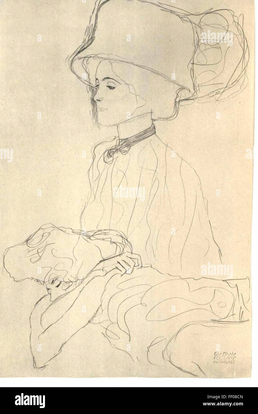 Another example of Gustav Klimt’s masterful drawing technique, this ...